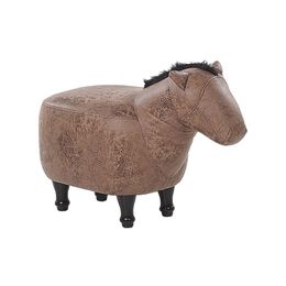 Beliani Tierhocker HORSE in Braun - (W) 33 x (H) 50 x (L) 64 cm | Gr.: onesize