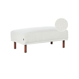 Beliani Ottomane HOLT in Wei&szlig;/Braun - (W) 112 x (H) 44 x (L) 67 cm | Gr.: onesize
