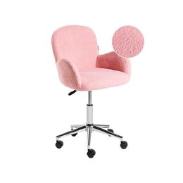 Beliani B&uuml;rostuhl PRIDDY in Rosa/Silber - (W) 60 x (H) 79 x (L) 60 cm | Gr.: onesize