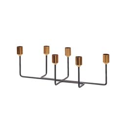 Beliani Kerzenst&auml;nder BANGKA in Schwarz/Gold - (W) 36 x (H) 12 x (L) 16 cm | Gr.: onesize
