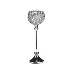 Beliani Kerzenst&auml;nder ESTERNAY in Silber - (W) 13 x (H) 27 x (L) 13 cm | Gr.: onesize