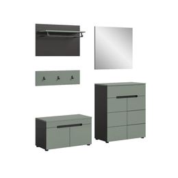 ebuy24 Garderobenm&ouml;bel Canu (4-teilig) Staubgr&uuml;n 175 x 37 cm | Gr.: onesize