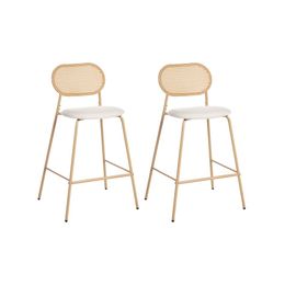 Beliani 2er-Set Barhocker ADAVER in Braun/Beige | Gr.: onesize
