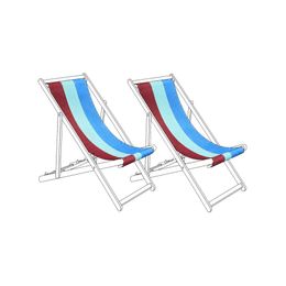 Beliani 2er-Set Stoffbezug ANZIO/AVELLINO in Bunt/Blau/Rot | Gr.: onesize