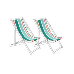 Beliani 2er-Set Stoffbezug ANZIO/AVELLINO in Bunt/Rot/Gr&uuml;n | Gr.: onesize