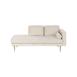 Beliani Chaiselongue MIRAMAS in Beige/Gold - (W) 171 x (H) 63 x (L) 79 cm rechtsseitig | Gr.: onesize