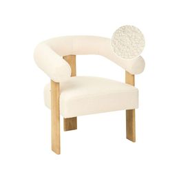 Beliani Sessel ILBRO in Wei&szlig;/Braun - (W) 77 x (H) 76 x (L) 68 cm | Gr.: onesize