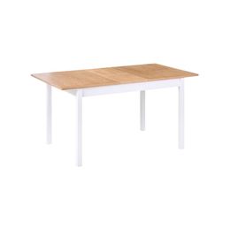 Beliani Esszimmertisch HOUSTON in Wei&szlig;/Braun - (W) 90 x (H) 76 x (L) 120 cm | Gr.: onesize