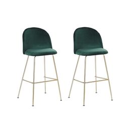 Beliani 2er-Set Barhocker ARCOLA in Gr&uuml;n/Gold | Gr.: onesize