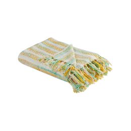 Beliani Kuscheldecke NUWAR in Bunt/Gr&uuml;n/Beige - (W) 130 x (H) 0.3 x (L) 170 cm | Gr.: onesize