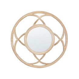 Beliani Dekospiegel IZTAPALAPA in Braun/Wei&szlig; - (W) 60 x (H) 60 x (L) 2 cm | Gr.: onesize