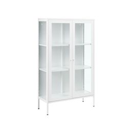 Beliani Vitrine NASH in Wei&szlig; - (W) 90 x (H) 150 x (L) 35 cm | Gr.: onesize