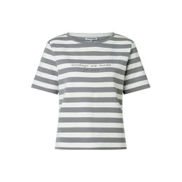 More & More More & More sportives Kurzarmshirt, gestreift in grey/offwhite | Gr.: 38