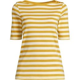 LANDS' END Supima-Shirt aus Baumwolle mit U-Boot-Ausschnitt in Plus-Gr&ouml;&szlig;e f&uuml;r Damen, Damen, size: plus, Gelb, Baumwolle, by Lands' End