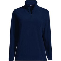 LANDS' END Anyweather Fleece-Pullover mit Rei&szlig;verschluss f&uuml;r Damen, Damen, size: regular, Blau, Polyester, by Lands' End