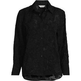 LANDS' END Bluse mit floraler Bestickung f&uuml;r Damen, Damen, size: regular, Schwarz, Baumwolle/Viskose/Baumwoll-Mischung, by Lands' End