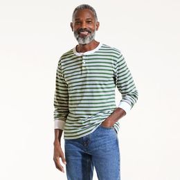 LANDS' END Super-T Langarm-Henleyshirt f&uuml;r Herren, Classic Fit, Herren, size: regular, Gr&uuml;n, Baumwolle, by Lands' End