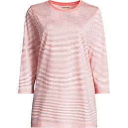 LANDS' END Supima-Shirt mit 3/4-&Auml;rmeln f&uuml;r Damen, Damen, size: regular, Pink, Baumwolle, by Lands' End