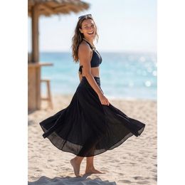 Lascana Damen Lascana 2-in-1-Kleid &raquo;als Rock oder Bandeaukleid tragbar&laquo; Ohne Taschen Sommerkleid, Midikleid, Maxirock, Sommerrock schwarz 34, N-Gr