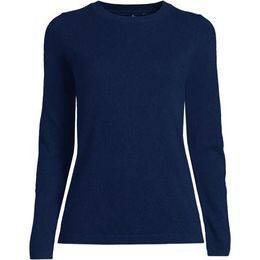 LANDS' END Kaschmir-Pullover mit rundem Ausschnitt in Plus-Gr&ouml;&szlig;e, Damen, size: plus, Blau, Kaschmir, by Lands' End