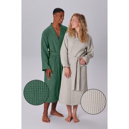 OTTO home Unisex-Bademantel &raquo;Inga, Waffelpiqu&eacute;, leicht, ideal f&uuml;r Sauna & Spa, Hotelbademantel&laquo; 1 Stk. kleines Packma&szlig;, Taschen, Damen & Herren, S-3XL