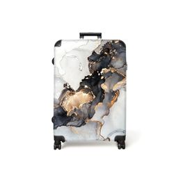 NoBoringSuitCases Suitcase, Koffer, Reisekoffer Abstrakt gold wei&szlig; | Gr.: 36 L