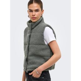 Only Damen Only Pl&uuml;schweste &raquo;ONLSANDRA TEDDY WAISTCOAT LIFE OTW NOOS&laquo; Kunstfaser grau XS