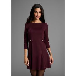Laura Scott Damen Jerseykleid Ohne Tasche Ohne Taschen in extrakurzer A-Linie, mit 3/4-&Auml;rmeln rot 40, N-Gr