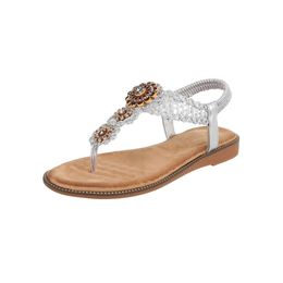 Ital-Design Sandale & Sandalette in Silber | Gr.: 37