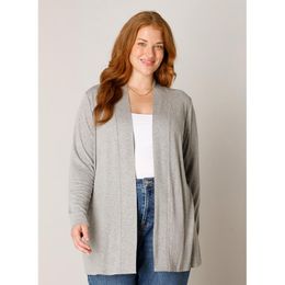 Base Level Curvy Damen Strickjacke &raquo;Ayla&laquo; Gro&szlig;e Gr&ouml;&szlig;en grau 44
