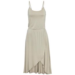 Lascana Damen Lascana Midikleid &raquo;mit integrierter Shorts und seitlicher Tasche&laquo; Leichtes Jerseykleid, Tr&auml;gerkleid, Strandkleid, Stretchkleid beige 46,