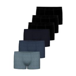 Seidensticker 6er Pack Herren Retro Short in black-navy-dark jeans-jeans | Gr.: 8