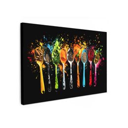OnlyWow Leinwand Bilder Geschmackvolle L&ouml;ffel | Gr.: 30 x 20 cm