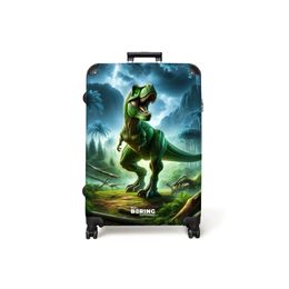 NoBoringSuitCases Suitcase, Koffer, Reisekoffer T-Rex gr&uuml;n blau | Gr.: 36 L