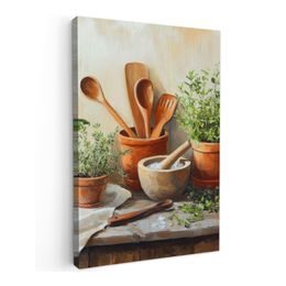 OnlyWow Leinwand Bilder Terra cotta | Gr.: 90 x 140 cm