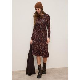 Tamaris Damen Midikleid &raquo;mit taillierter Passform, kniebedeckende L&auml;nge, aus Jersey&laquo; mit femininem Muster 40, N-Gr