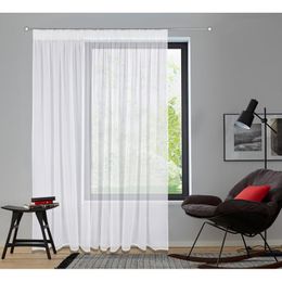 OTTO home Gardine &raquo;Dolly&laquo; Multifunktionsband 1 Stk. tlg. Transparent, Gewebt, Polyester, extra Breite ab 3 Meter wei&szlig; Polyester 175cm, 