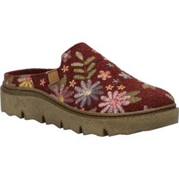 Josef Seibel Damen Hausschuh &raquo;Charmaux 01&laquo; Pantoffel, Slipper mit modischer Plateausohle, Weite G (=weit) rot 42