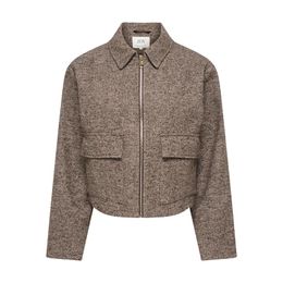 Jacqueline de Yong Jdy Damen JDY Kurzjacke &raquo;JDYVINGA HERRINGBONE JACKET OTW YFM&laquo; Kunstfaser, Fischgratmuster braun XXL