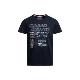 CAMP DAVID Shirt 'French Coast I' male size XXXL marine blue / Light blue / Red / White