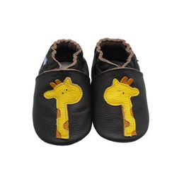 YIHAKIDS Baby Leder Lauflernschuhe Weiche Lederpuschen Rutschfest Giraffenmuster | Gr.: 17/18