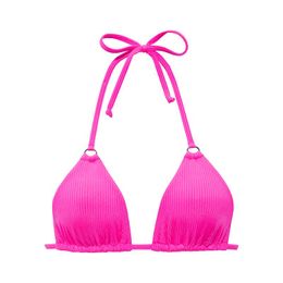 Buffalo Damen Triangel-Bikini-Top &raquo;Madison&laquo; mit modischer Rippenstruktur pink 40, Cup C/D