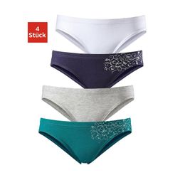 Petite Fleur By Lascana M&auml;dchen petite fleur by Lascana Bikinislip Packung, 4 Stk. mit floralem Glitzerdruck, Baumwollmischung bunt 98/104, 4 Stk.