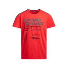 CAMP DAVID T-Shirt 'French Coast I' Herren Gr&ouml;&szlig;e XXL rot / schwarz / wei&szlig;
