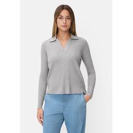 Camel Active Jersey-Shirt mit geripptem Kragen in Grau | Gr.: XL