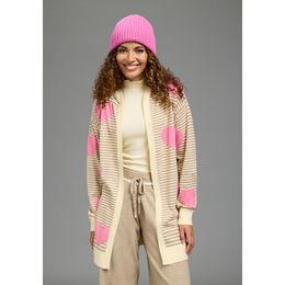 Kangaroos Damen Kangaroos Kapuzenstrickjacke h&uuml;ftbedeckende L&auml;nge, aus elastischem Strickmaterial beige 40/42