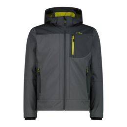 CMP Herren CMP Softshelljacke &raquo;MAN JACKET ZIP HOOD&laquo; mit Kapuze mit Eingrifftaschen und Brusttasche, windabweisend, atmungsaktiv grau 52