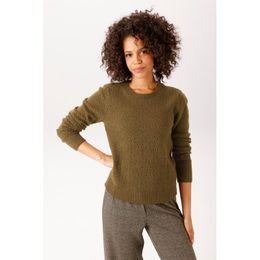 Aniston Casual Damen Aniston CASUAL Strickpullover im Ajour-Muster und kleinen, eingestrickten Quadraten- NEUE KOLLEKTION gr&uuml;n 46