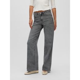 V&eacute;ro Moda Vero Moda Damen Weite Jeans &raquo;VMSANDIE-STRETCH MR WIDE JNS RA269 NOOS&laquo; Baumwollmischung, wide fit, mid rise grau 28, L&auml;nge 34