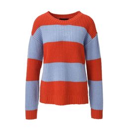 Aniston CASUAL Strickpullover in orangerot-t&uuml;rkis | Gr.: 36